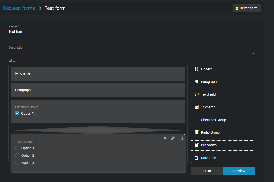 Creating video request forms